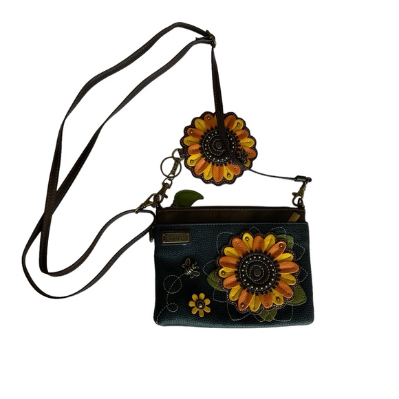 Chala | Bags | Chala Mini Sunflower Vegan Leather Crossbody With Coin ...